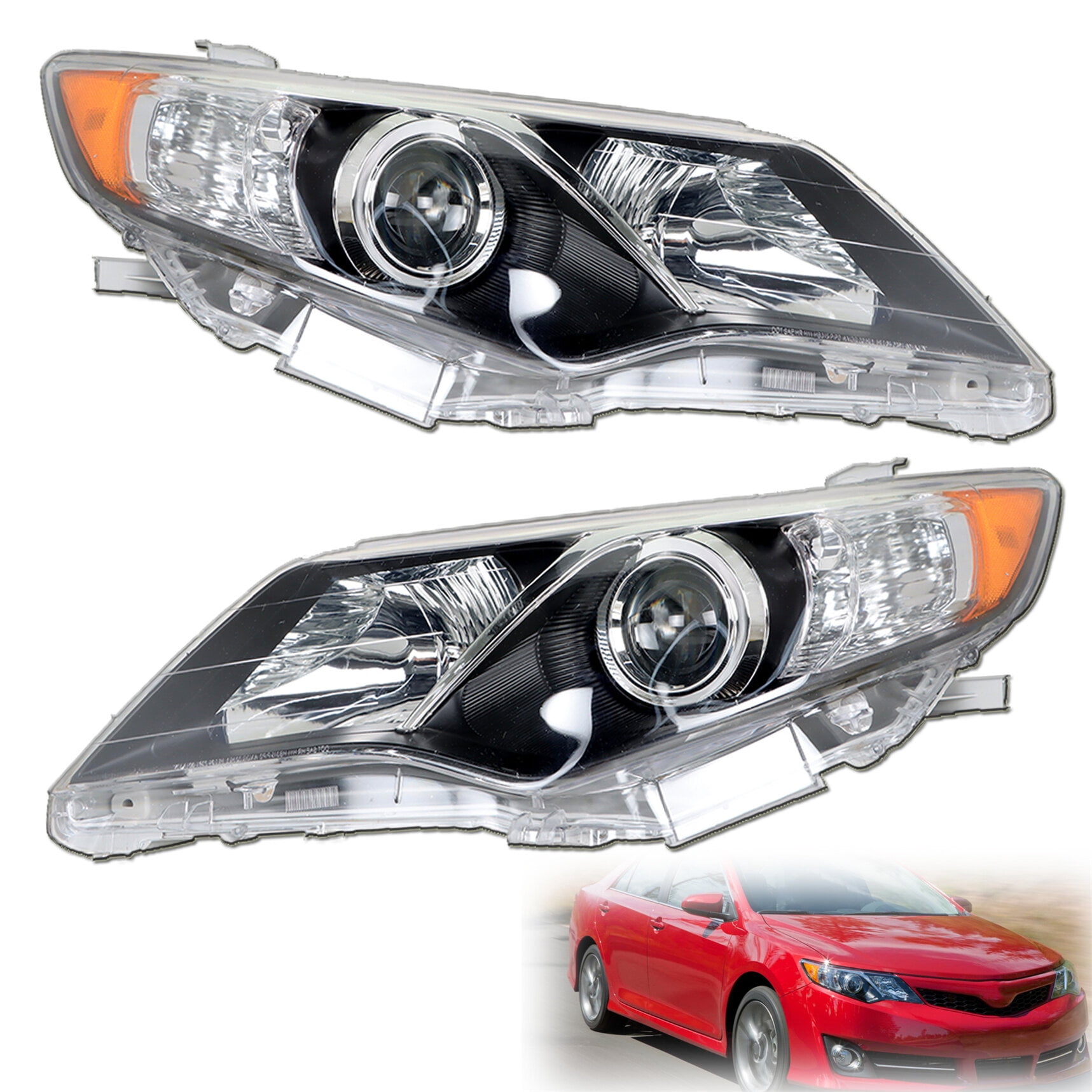 SEBLAFF LH + RH Headlights Headlamps Assembly Replacement for 2012-2014 ...