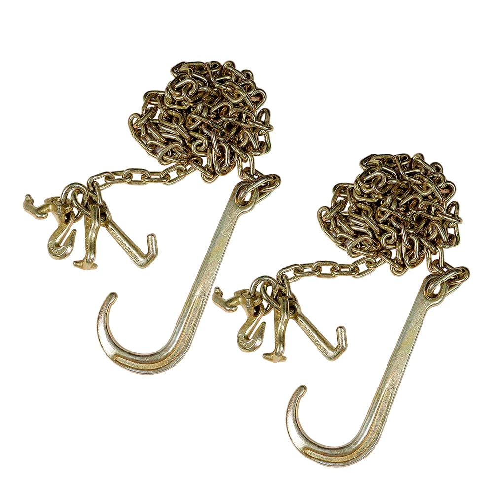 SEBLAFF New G70 5/16''x10' Transport Tow Chain J Hook Long Shank w/ R T ...