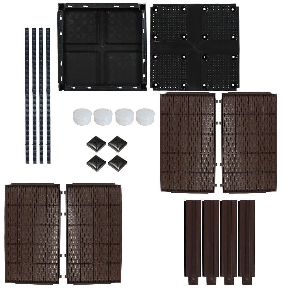 SEBLAFF Outdoor Elevated Plastic Garden Bed Planter Kit for Flower ...