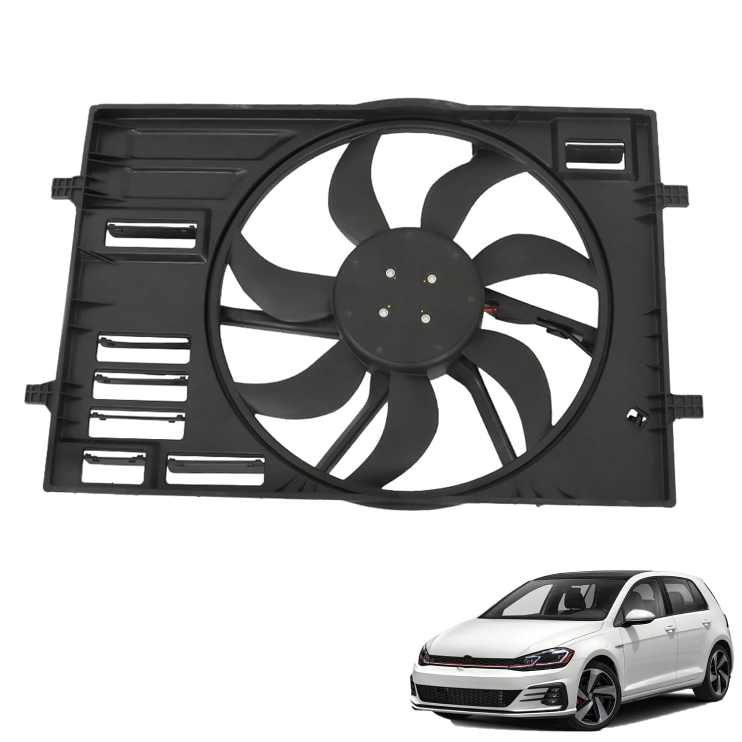 SEBLAFF Radiator Cooling Fans Assembly Replacement for 2015-2020 Golf ...