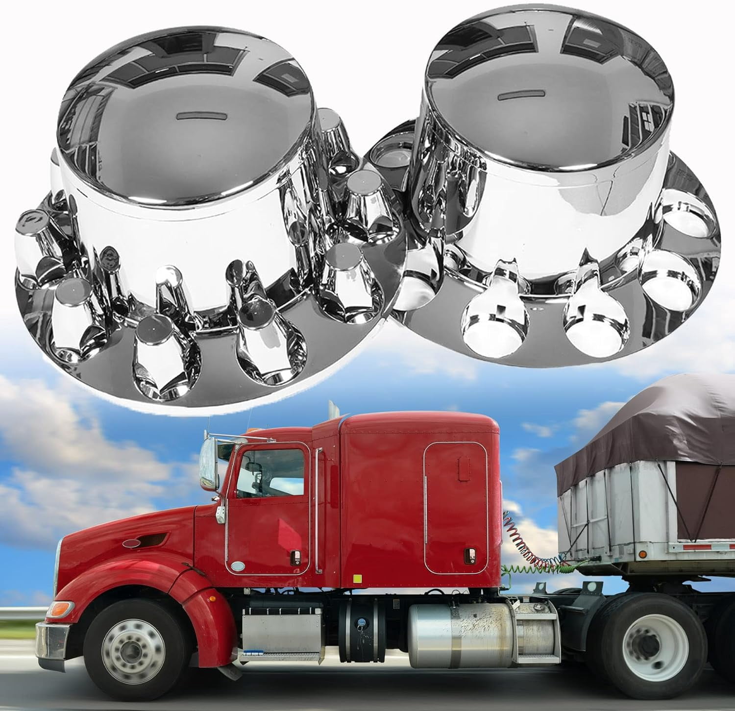 SEBLAFF Set of 4 Rear Wheel Axle Hub Cover Kit 33mm Nut Covers ...