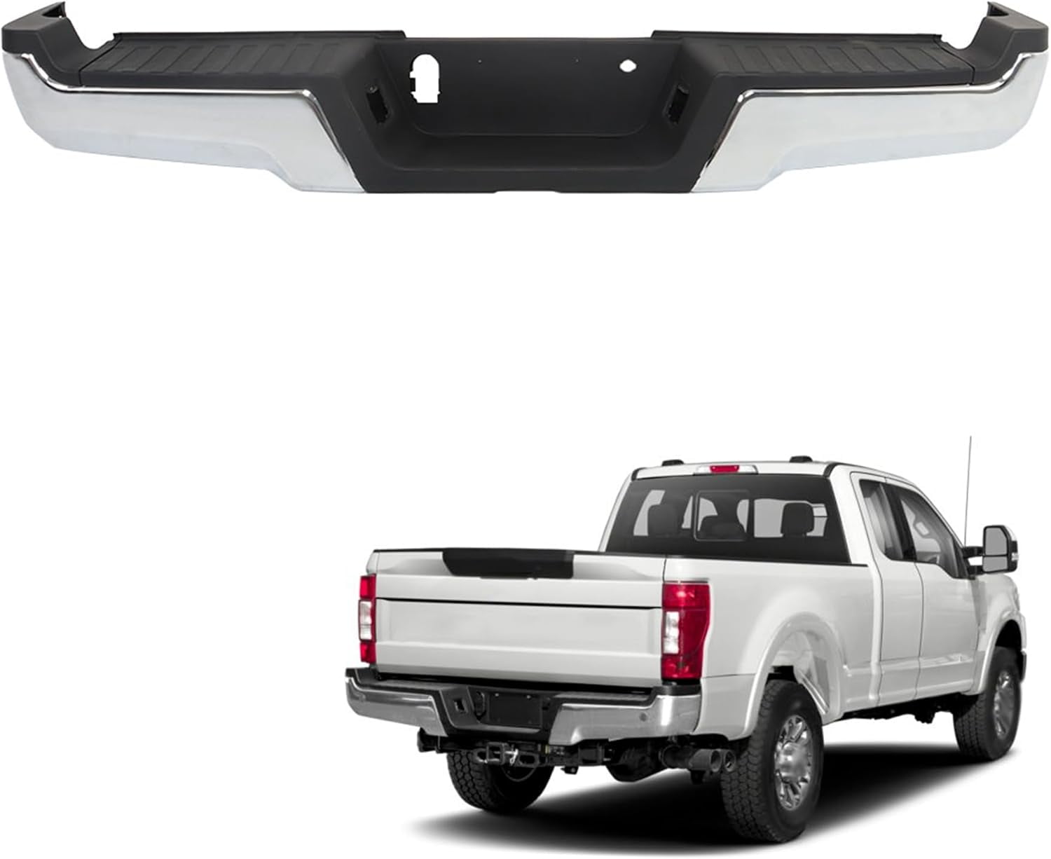 SEBLAFF Steel Rear Step Bumper Chrome Replacement for 2017-2022 F-250 F ...