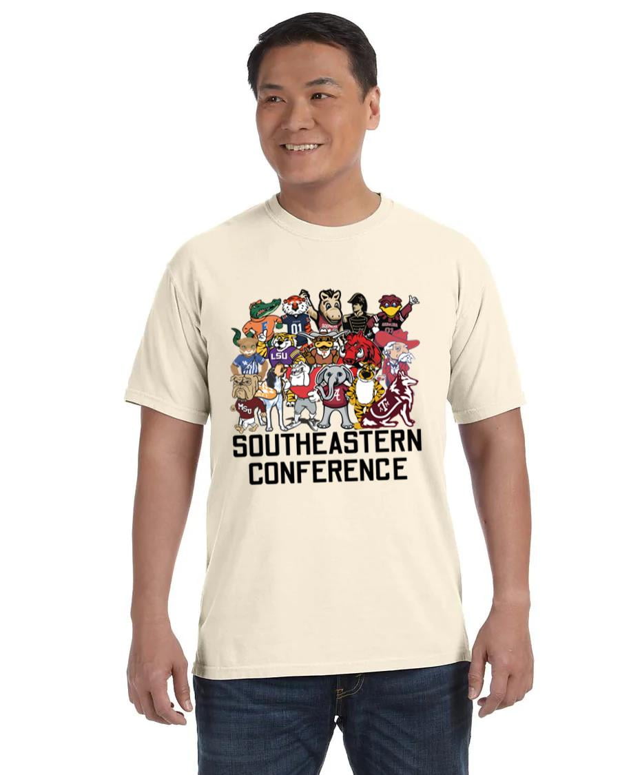 SEC College Football Team Fan Gear Sports Apparel Comfort Color T-Shirt ...