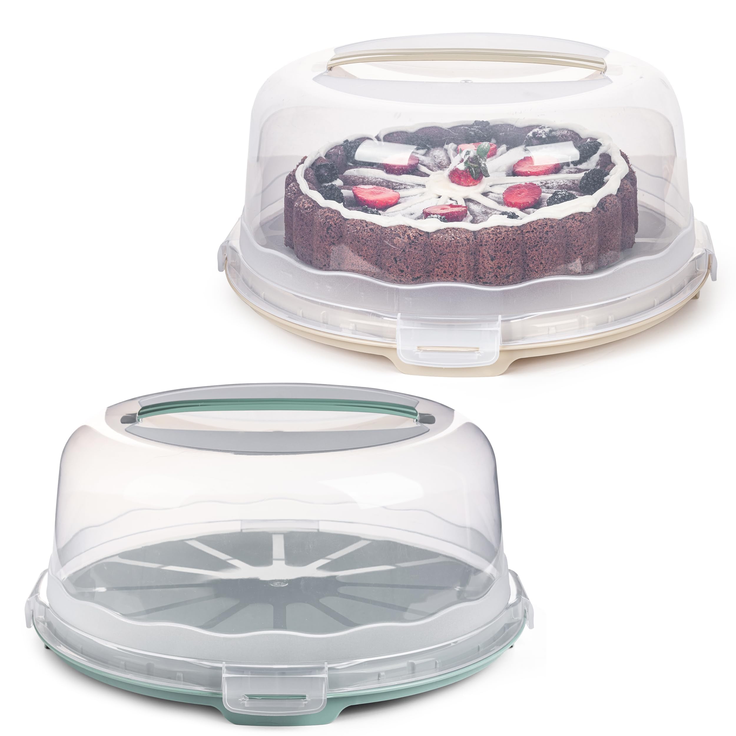 SECEL 2 Pcs - 13 Inch Cake Carrier With And Handle Round Container ...