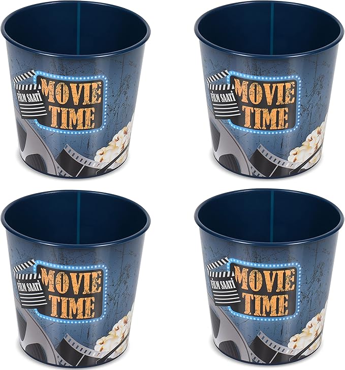 SECEN LONDON Reusable Plastic Popcorn Containers/Popcorn Bowls Set for ...