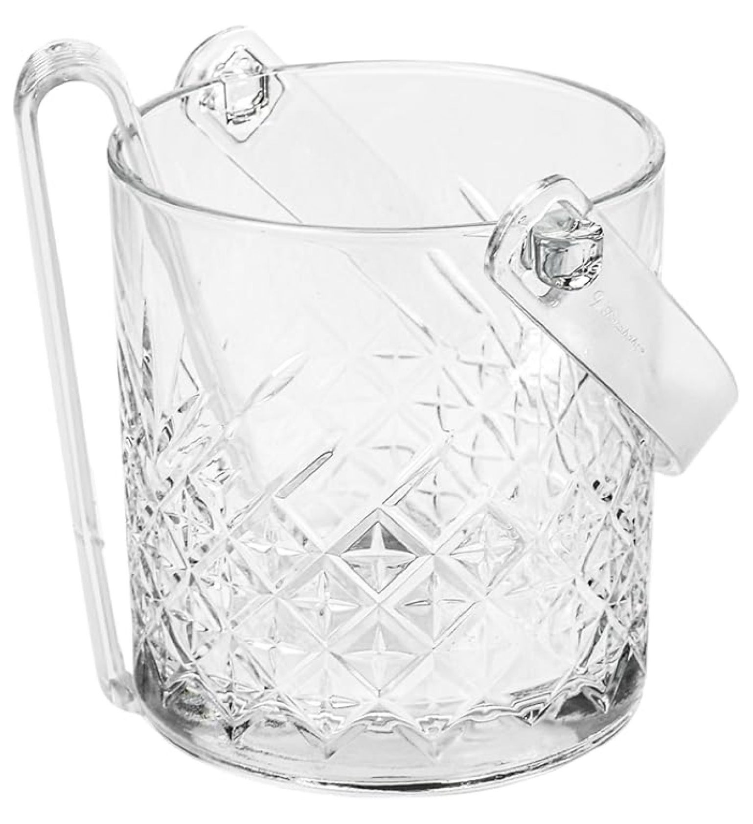 SECEN London Glass Ice Bucket and Tongs with Handles,1000 CC,Home Bar ...