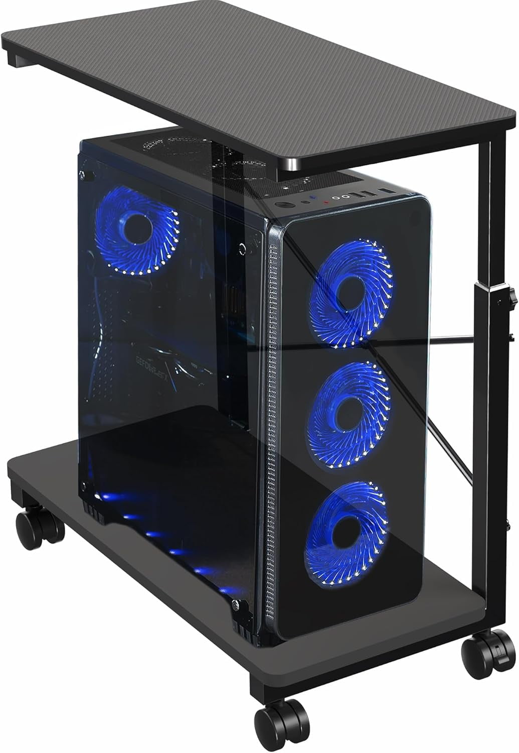 SECONDPEAK Computer Mid-Tower Case, CPU Steel Rolling Stand, Adjustable ...