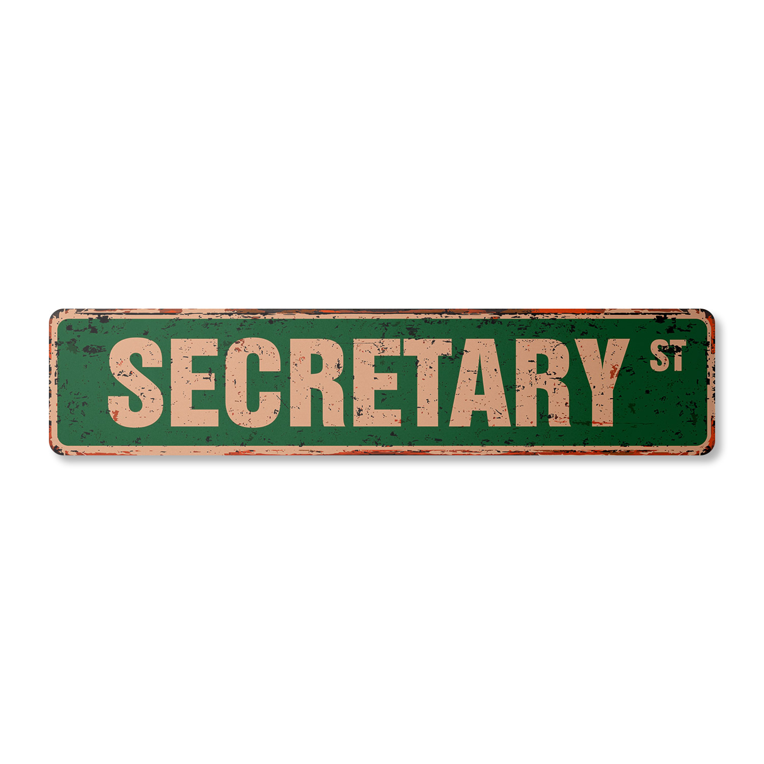 SECRETARY Vintage Aluminum Street Sign management communication ...
