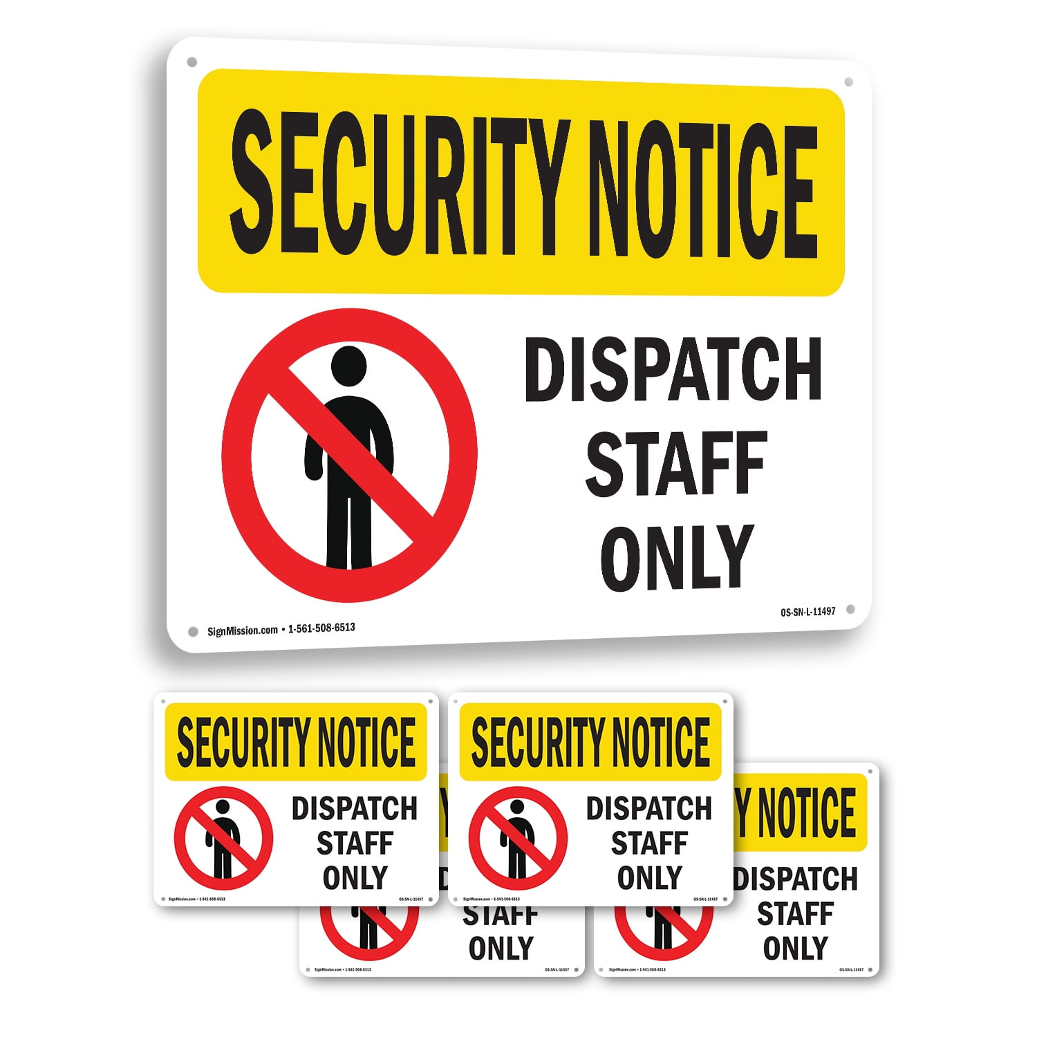 SECURITY Dispatch Staff Only With Symbol OSHA Security Notice Aluminum ...