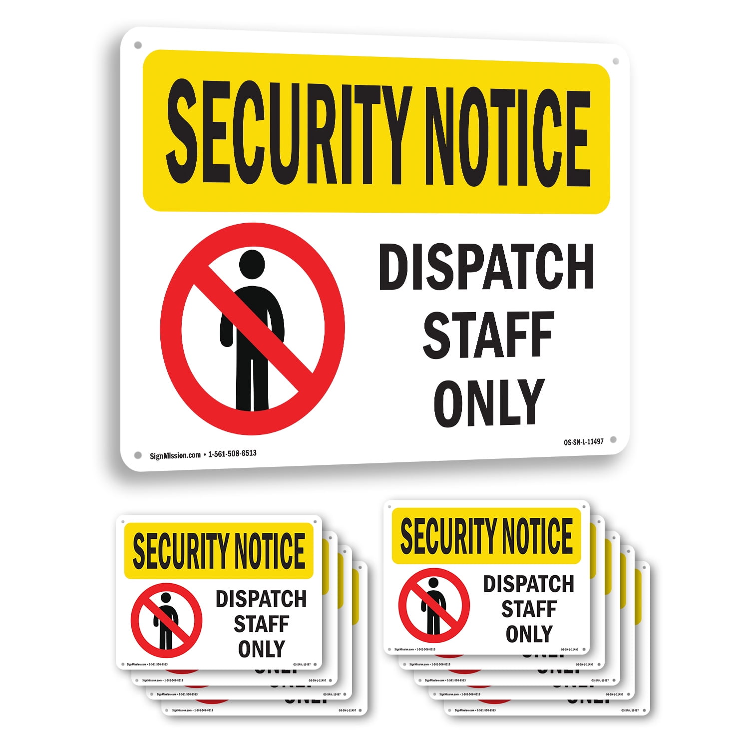 SECURITY Dispatch Staff Only With Symbol OSHA Security Notice Rigid ...