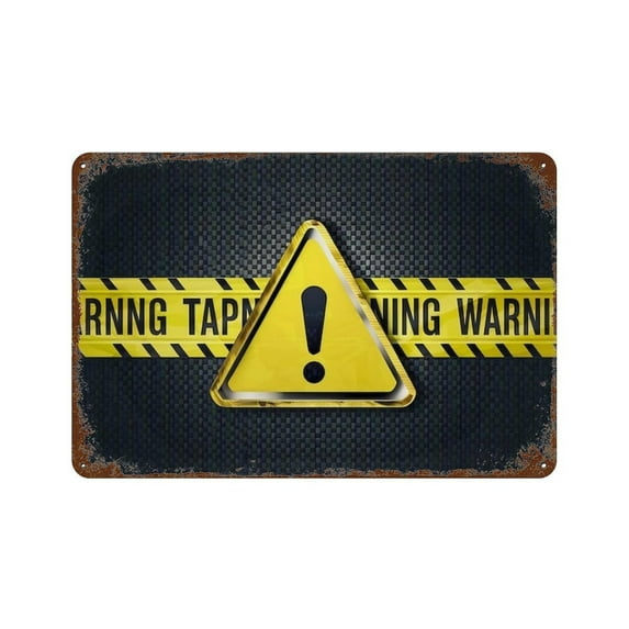Carbon - Fiber - Textured Warning Sign with Caution Tape and Triangular ...