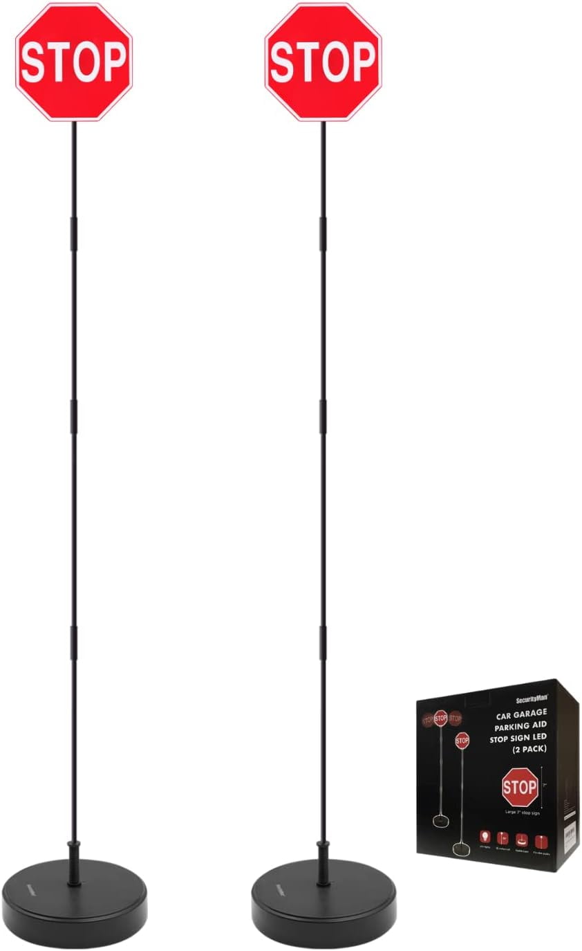 SECURITYMAN LED Stop Sign for Garage Parking Assist (2 Pack) - Stress ...