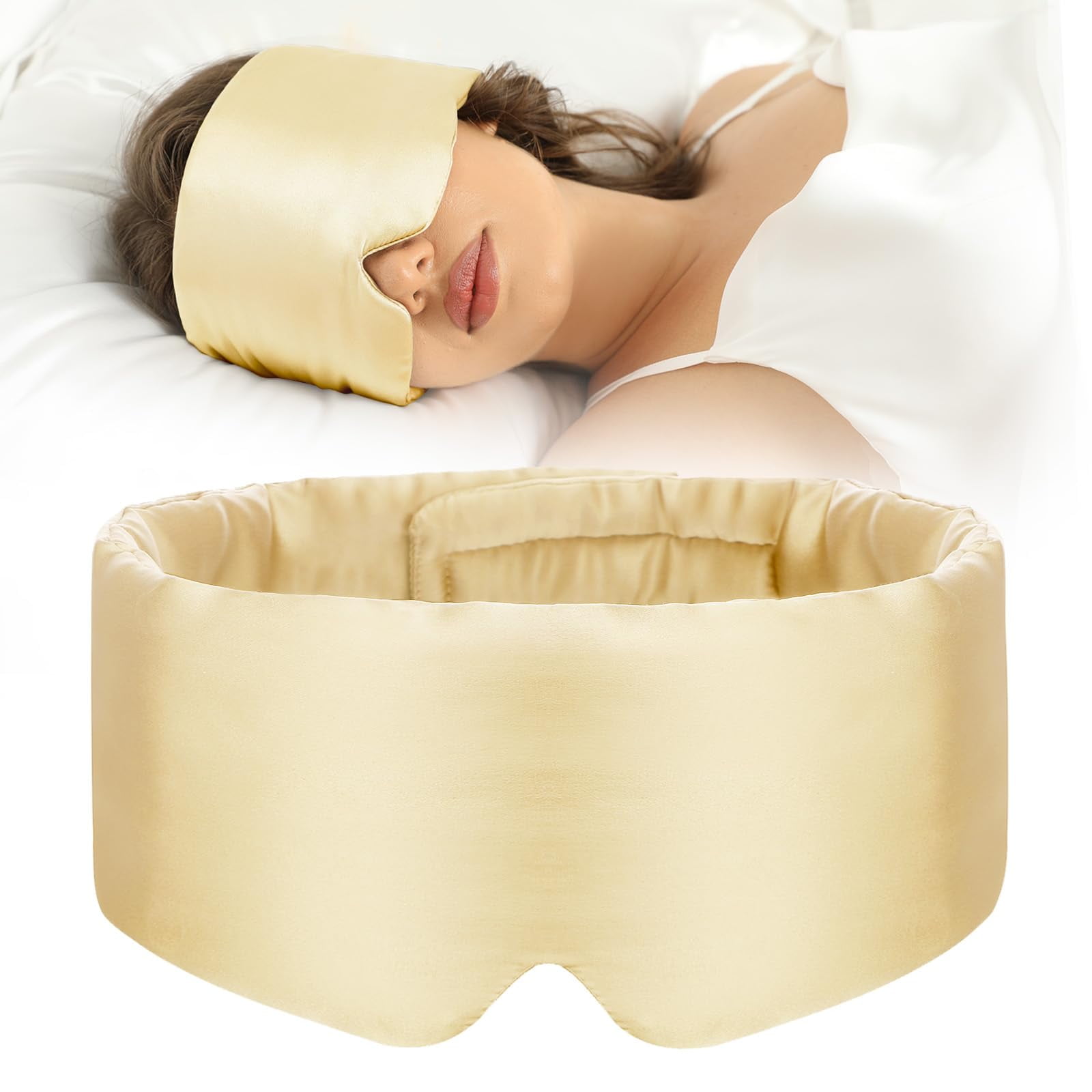 SECZIPE 100% Mulberry Silk Sleep Mask Eye Mask for Women Man with ...