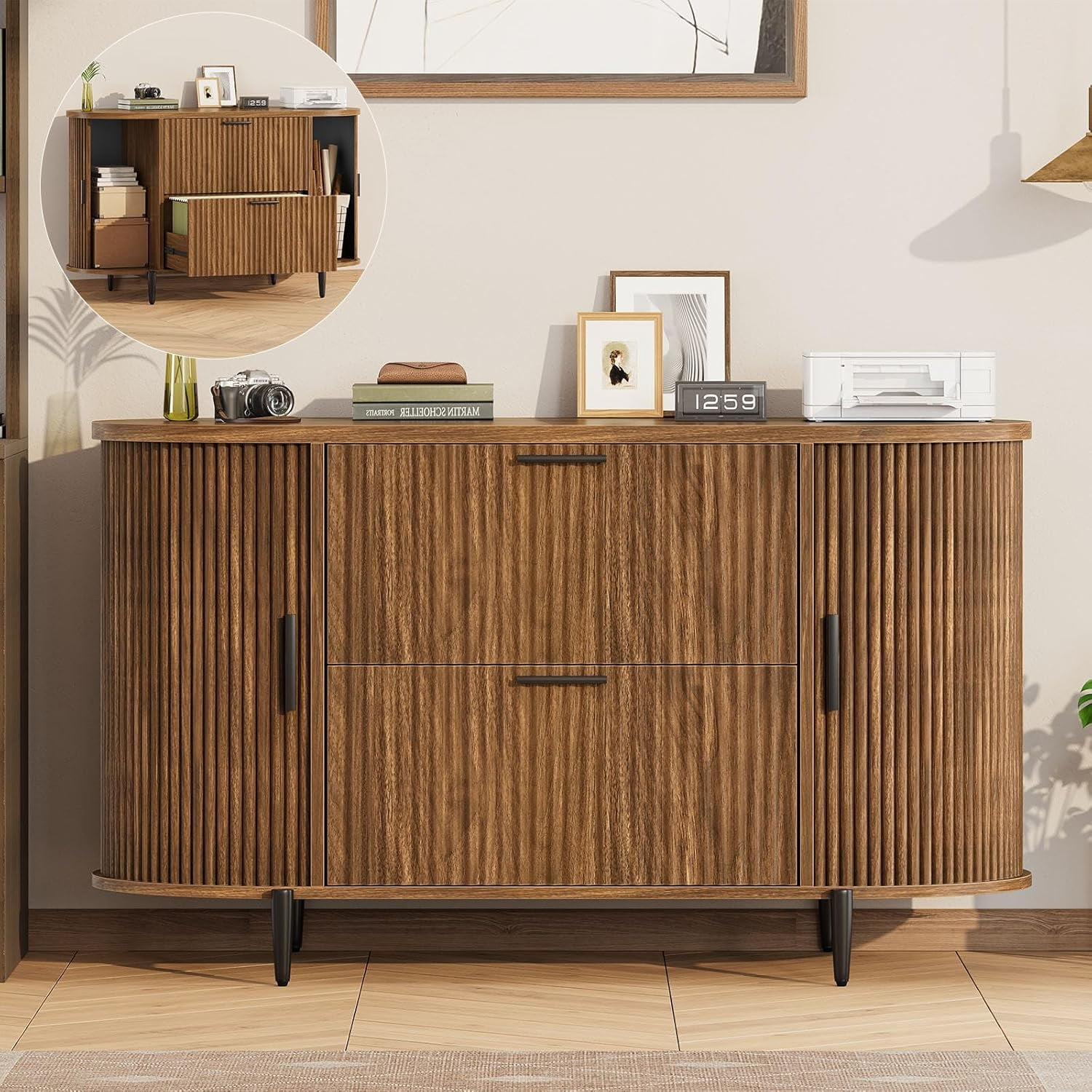 SEDETA 2 Drawer File Cabinet, 39.4" Filing Cabinet for Home Office, fit ...