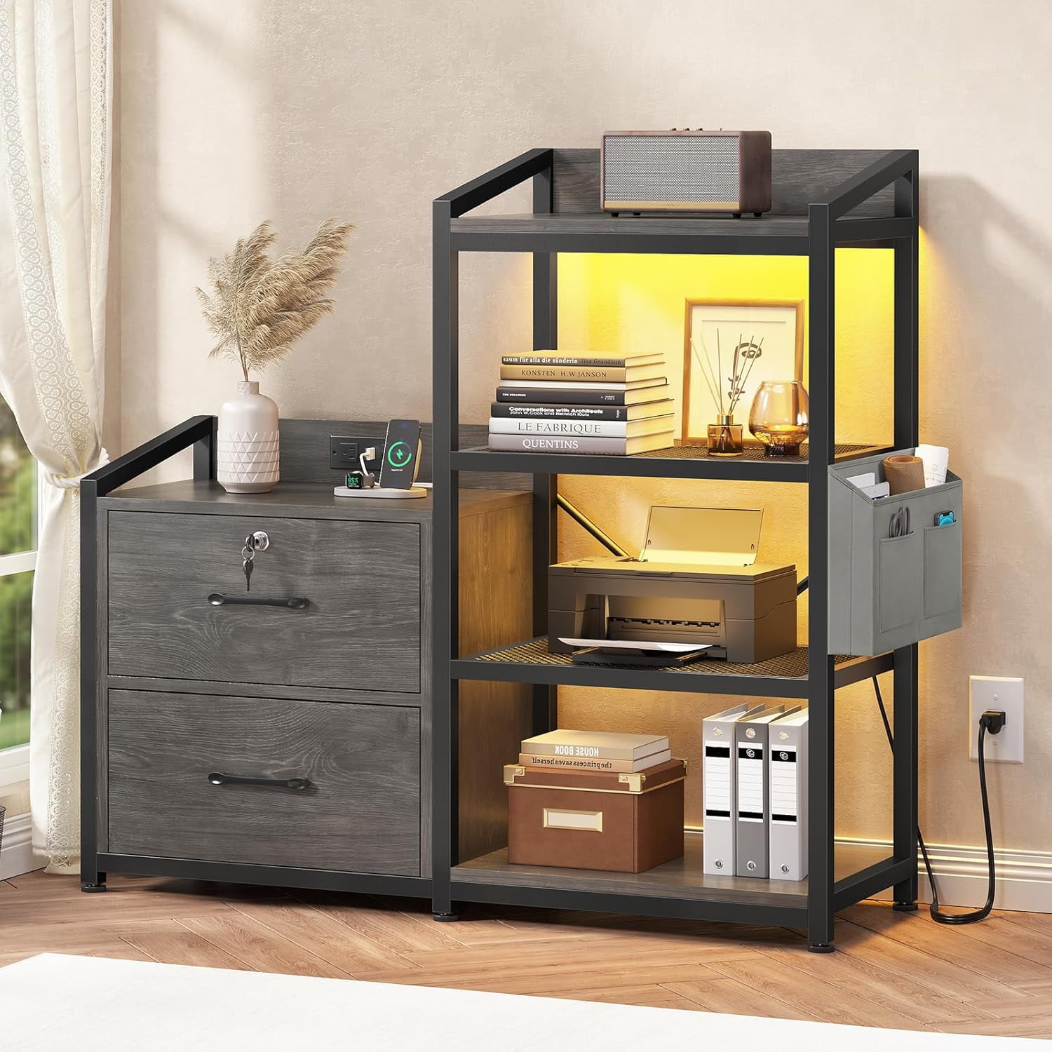 SEDETA 35.4” File Cabinet, Filing Cabinet fits Letter/A4 Size, 2 Drawe ...