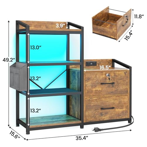 SEDETA 35.4” File Cabinet, Filing Cabinet fits Letter/A4 Size, 2 Drawe ...