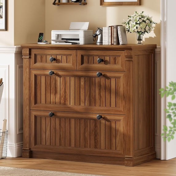 SEDETA 4 Drawers File Cabinet, 33" Farmhouse Filing Cabinets for Home ...