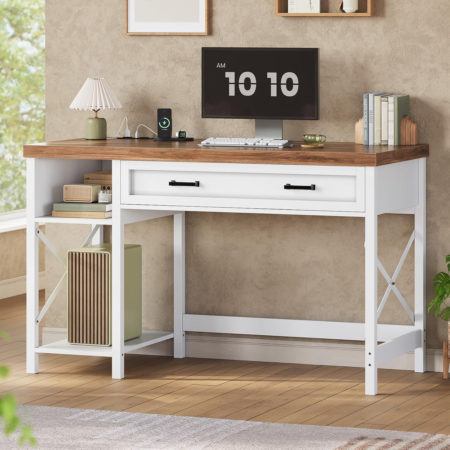 SEDETA 40" Study Table, Small Computer Desk with Drawer & Storage ...