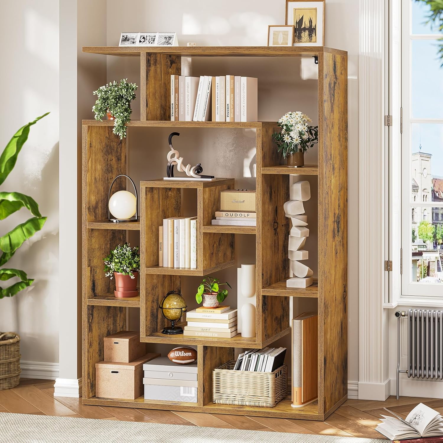 SEDETA Bookshelf, Bookcase with Open Display Storage Shelves, Display ...
