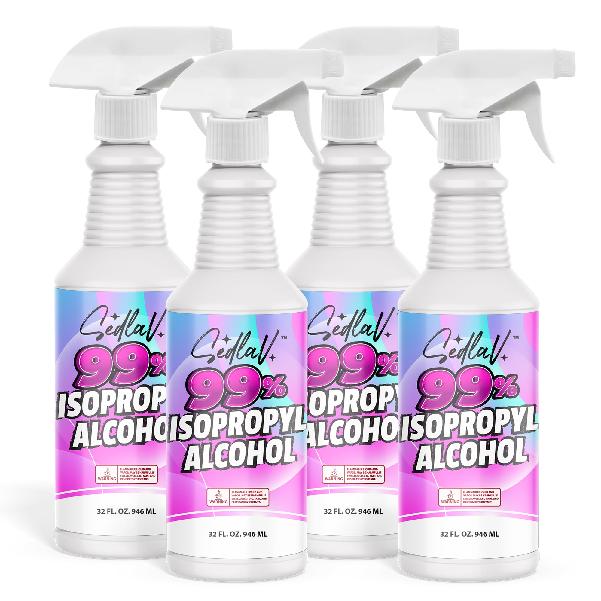 SEDLAV Isopropyl Alcohol 99% Spray 32 Fl Oz Spray Bottle Rubbing ...
