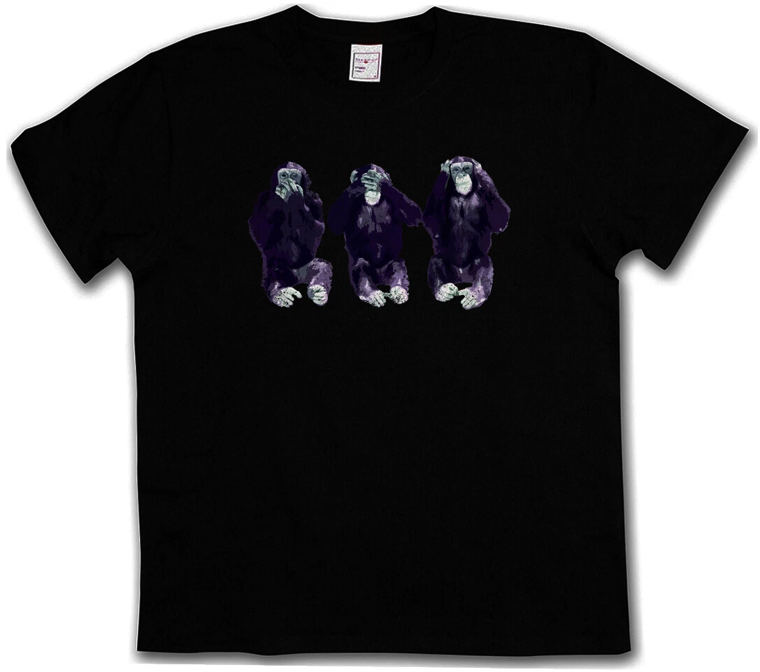 SEE NO HEAR NO SPEAK NO APES T-SHIRT Mafia Gorilla Can't See Hear ...