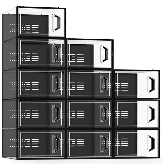 15 Pack X-Large Shoe Storage Boxes Fit US Size 11, Shoe Organizer for ...