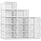 SEE SPRING Stackable Shoe Storage Organizers Box, Clear Plastic ...