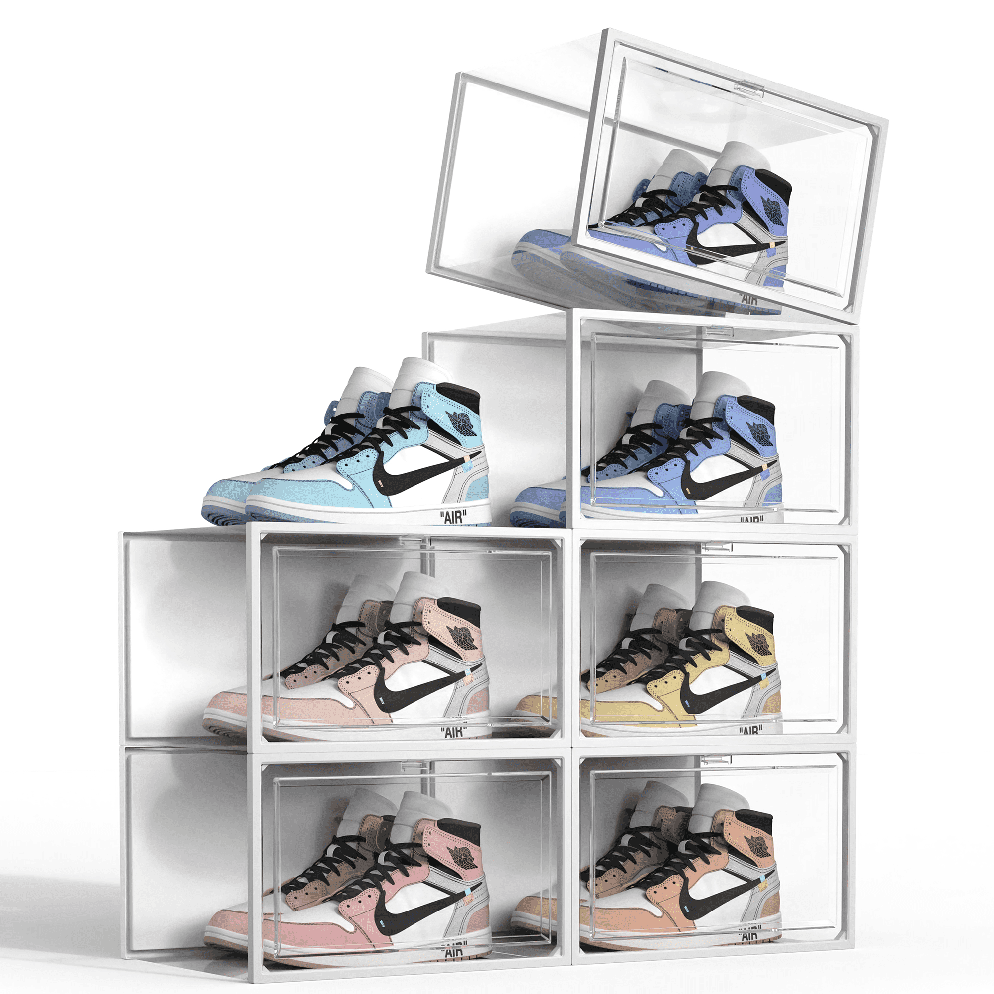 SEE SPRING X-Large Shoe Box Clear Plastic Stackable Sneaker Storage ...