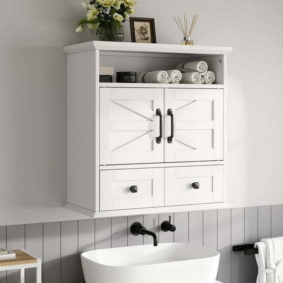 Wall-Mounted Medicine Cabinet - White - Walmart.com