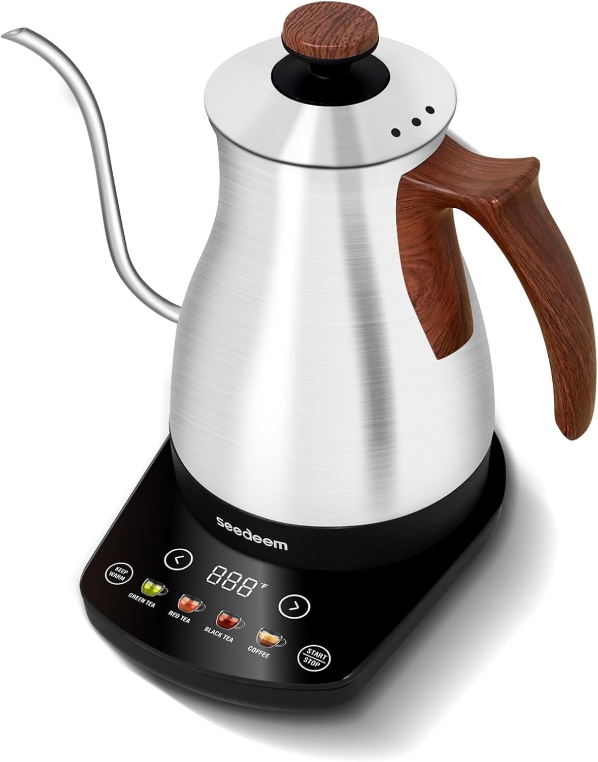 SEEDEEM Smart Gooseneck Electric Kettle Full Touch Screen 1200W ...