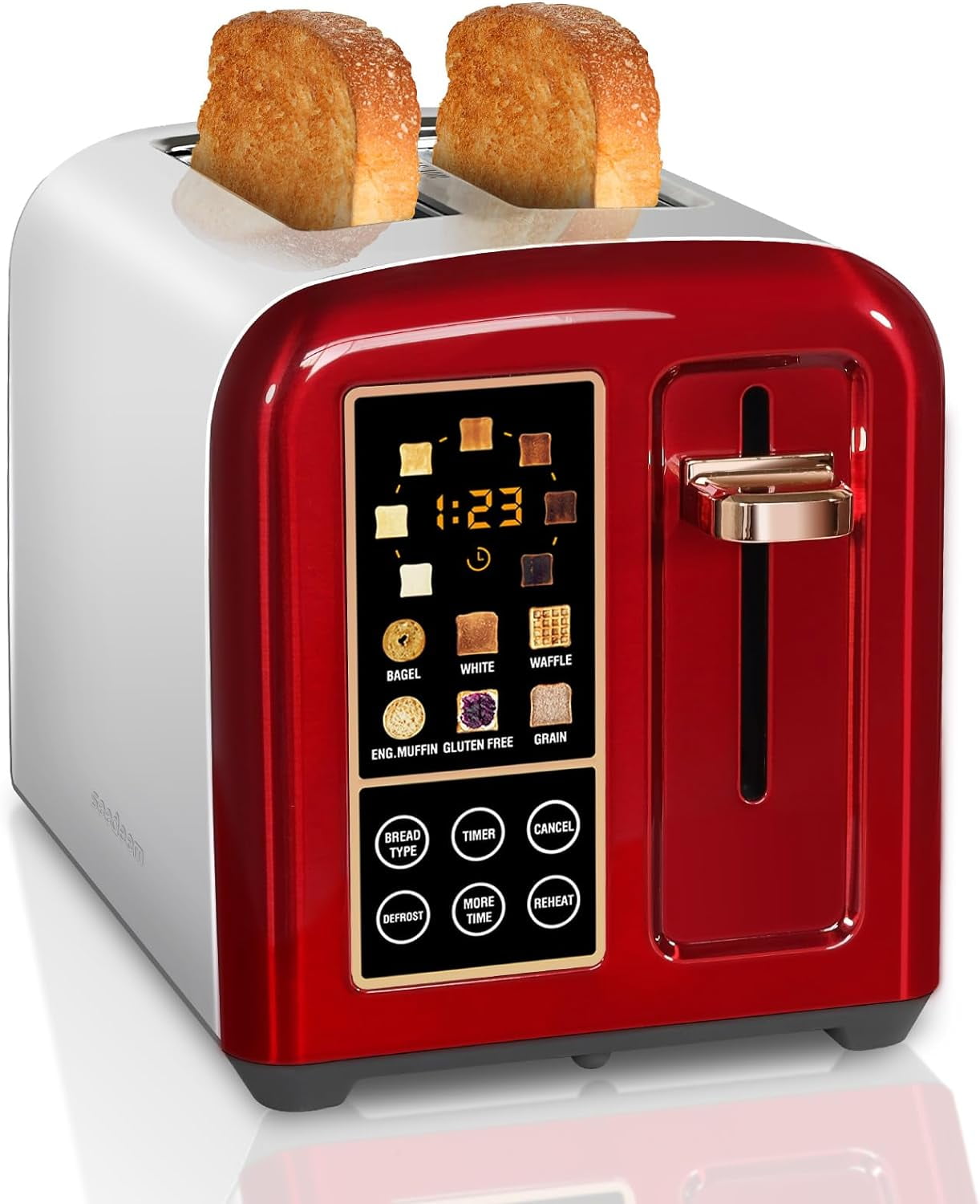 Toaster 2 Slice, Stainless Toaster LCD Display&Touch Buttons, 50% ...