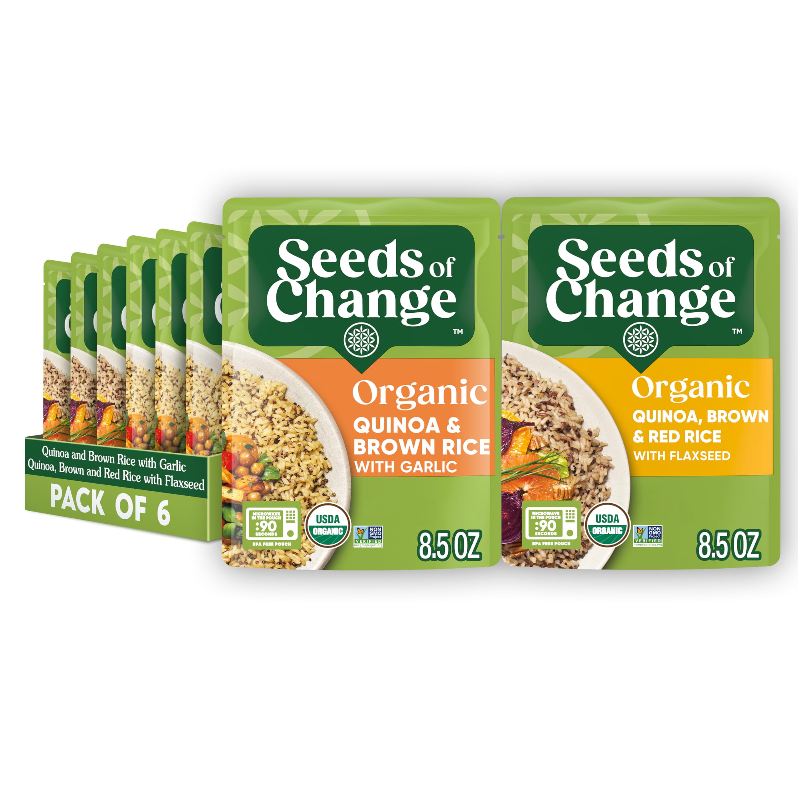 SEEDS OF CHANGETRDN Organic Rice Variety Pack Quinoa and Brown Rice ...
