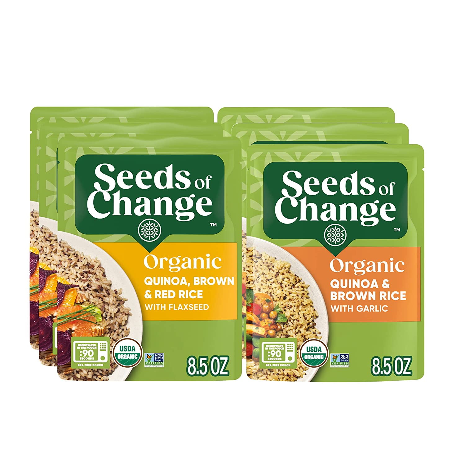 SEEDS OF CHANGE Organic Rice Variety Pack Quinoa and Brown Rice with ...