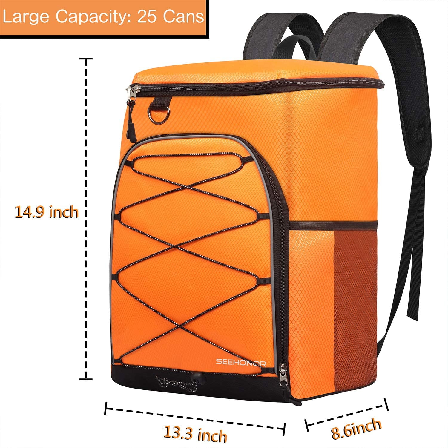 SEEHONOR Insulated Cooler Backpack Leakproof Soft Cooler Bag ...