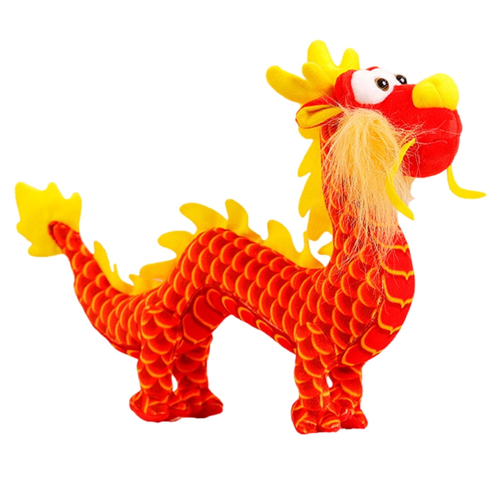 SEEKFUNNING 40cm Chinese Dragon Plush Toy Soft Stuffed Animal Red ...