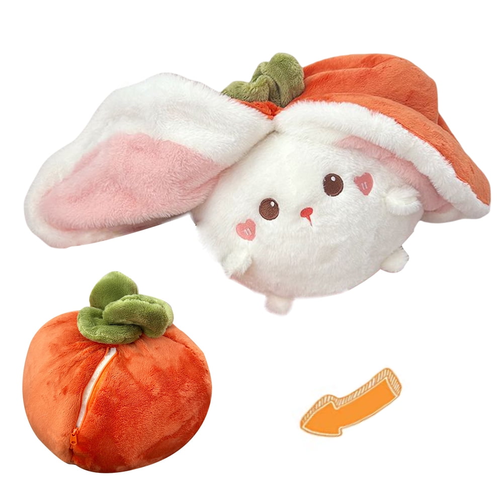 SEEKFUNNING 9.8in Cute Reversible Persimmon Plush Toy Perfect Birthday ...