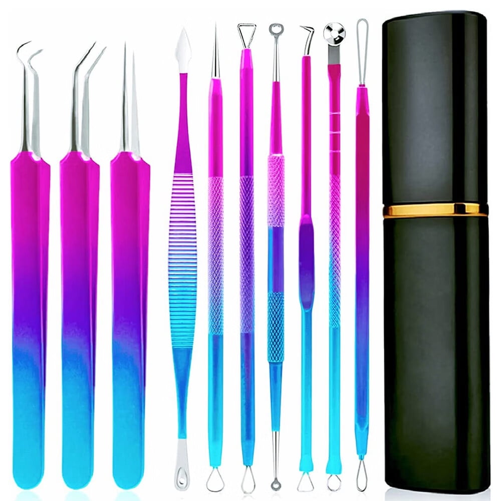 SEEKFUNNING Blackhead Extractor Tool Set - 10-Piece Kit for Acne ...