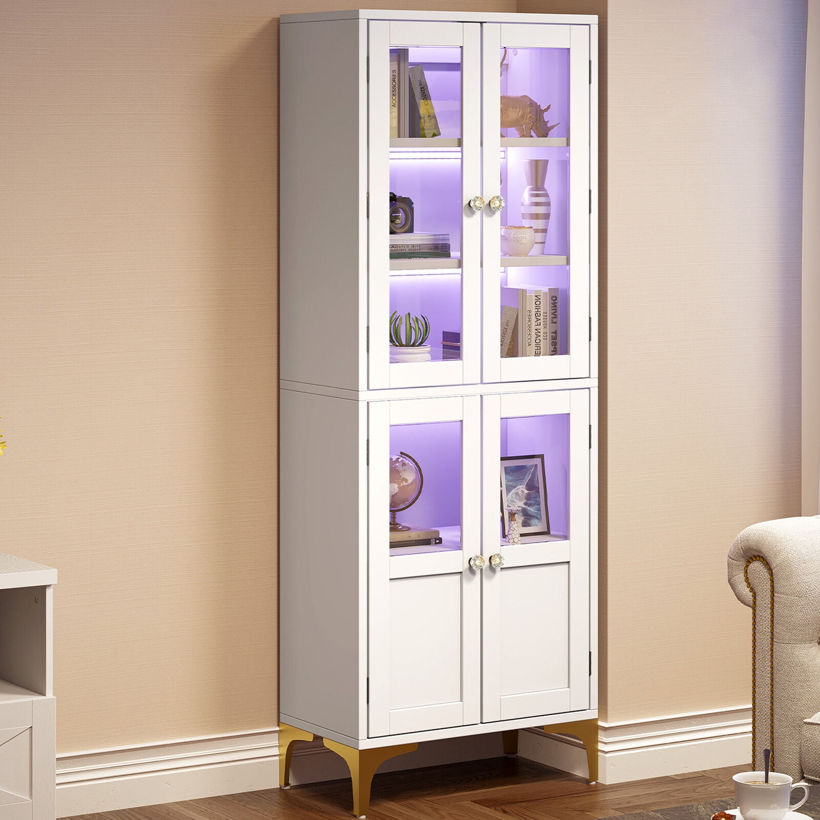 SEEKOL 65-inch Storage Display Cabinet with LED Lights: Combining the ...