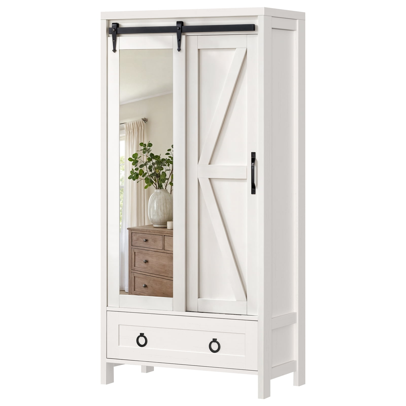 SEEKOL 67" Tall Wardrobe Storage Shelves & Drawer Kitchen Cabinet with ...
