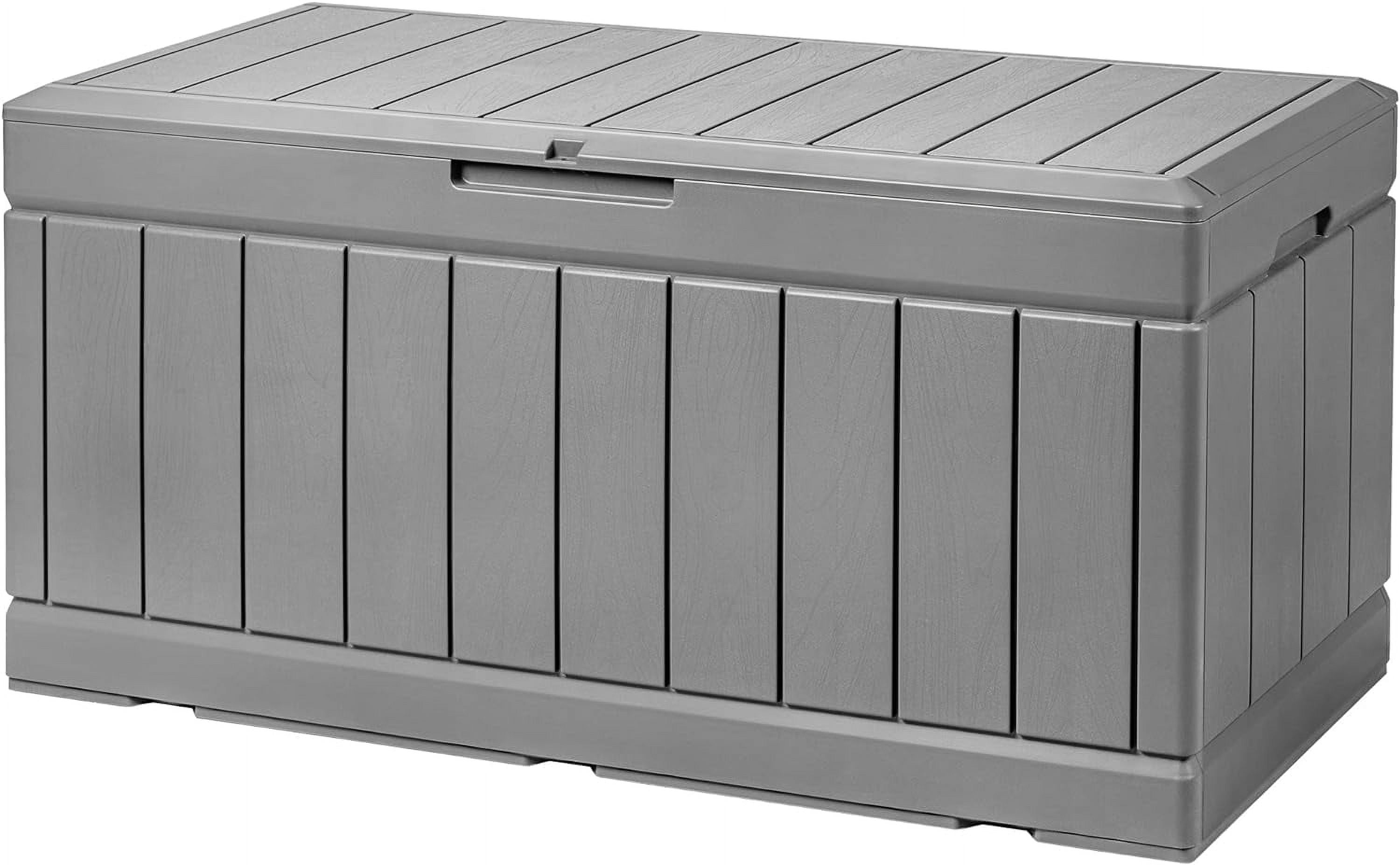 SEEKOL 85 Gallon Deck Box Lockable Resin Outdoor Storage Box waterproof ...