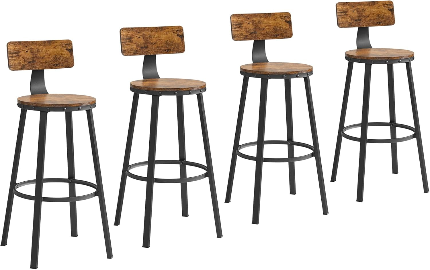SEEKOL Bar Stools Set of 2,Bar Height Barstools with Back, 28.7Inches ...