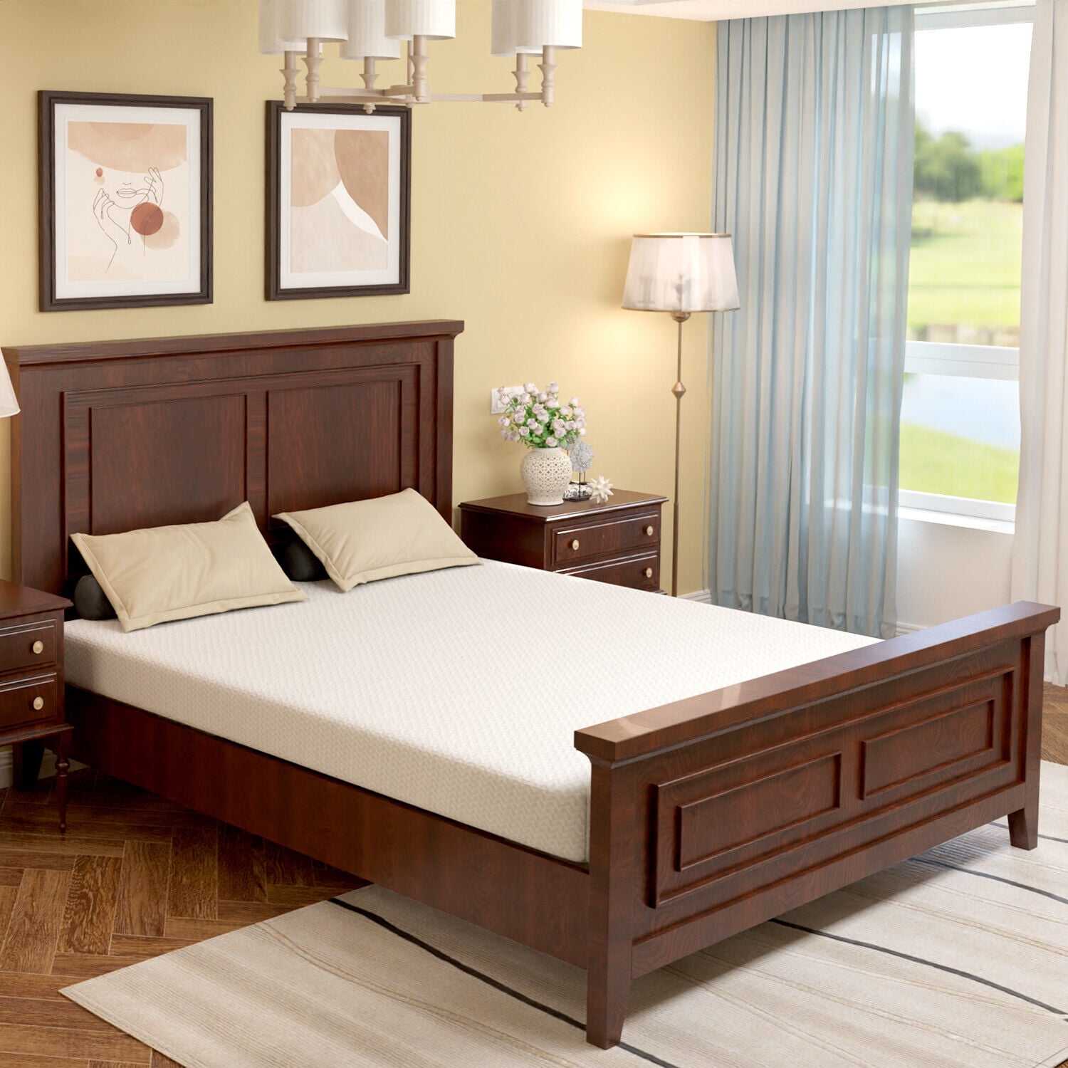 SEEKOL Cooling Gel Green Tea Infused Mattress - Pressure Relief Memory ...