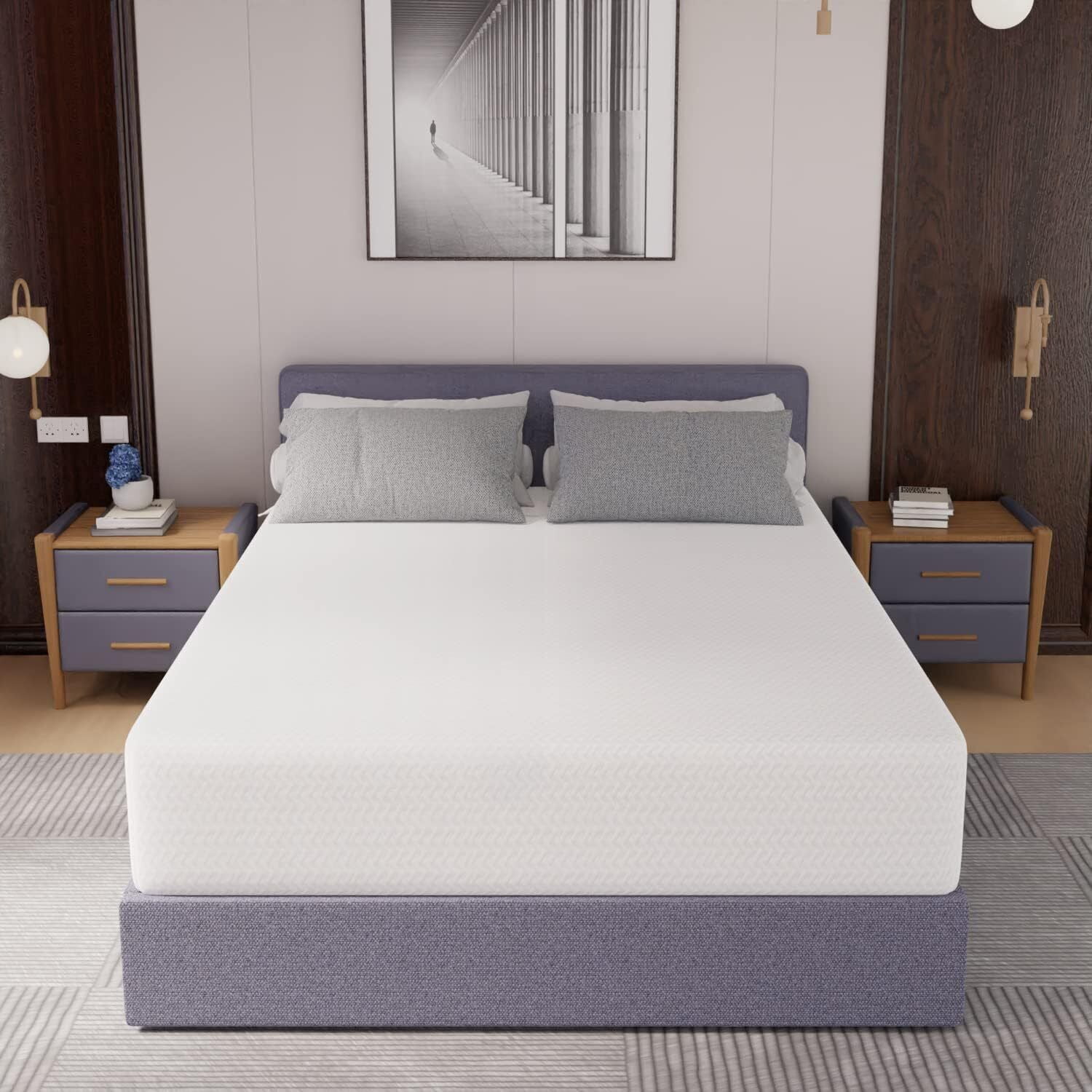 SEEKOL Cooling Gel Green Tea Infused Mattress - Pressure Relief Memory ...