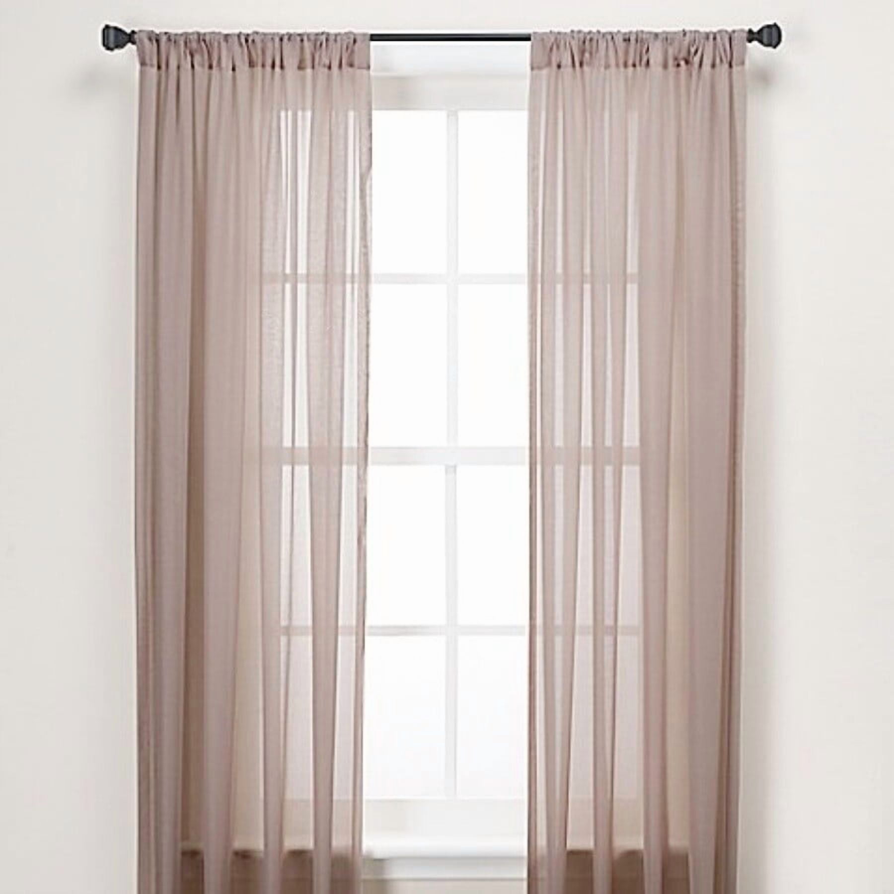 SEEKOL SOLID Window Curtain Fabric Rod Pocket /Sheer Voile PLAIN ...