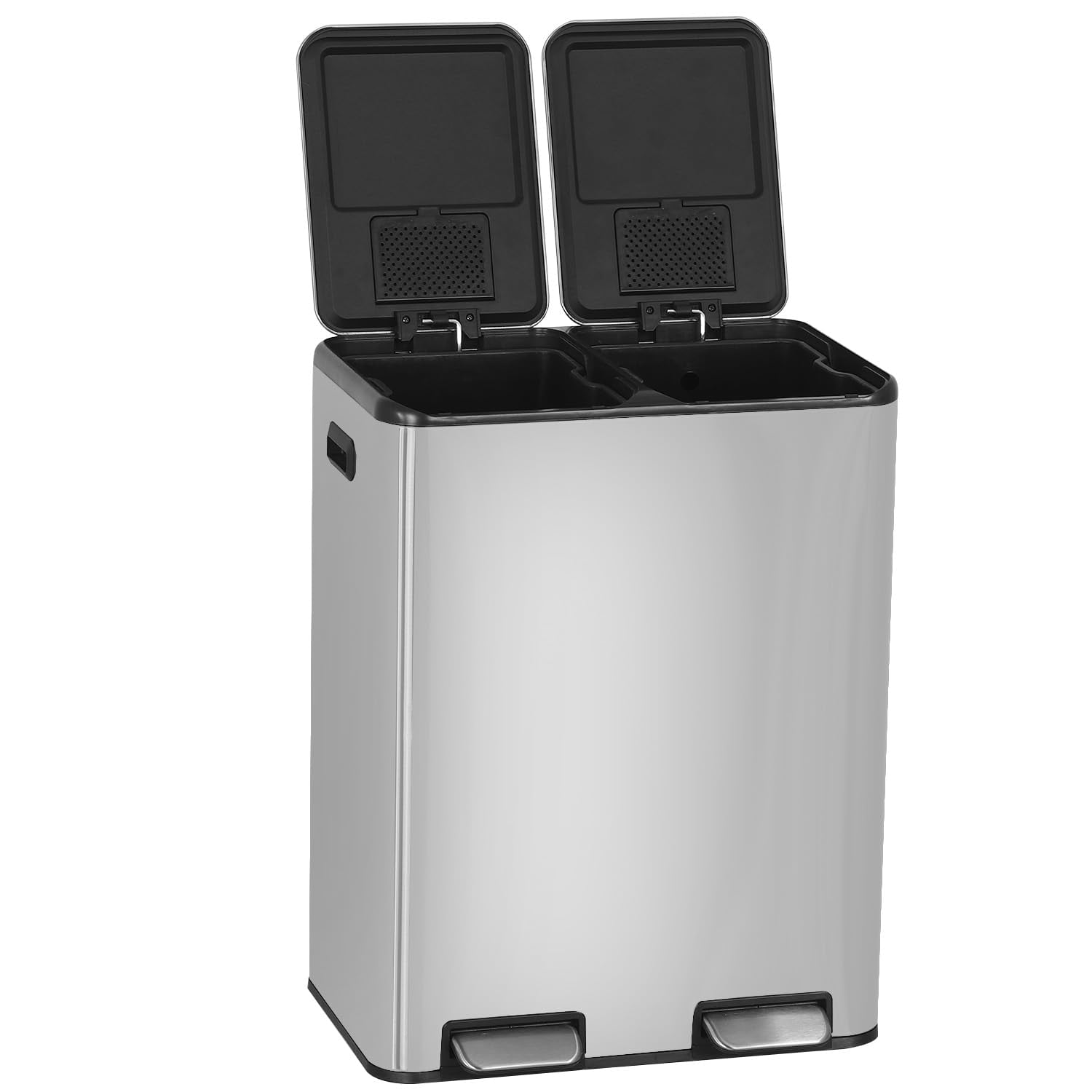 SEEKOL Trash Can, 16 Gallon (2x8G) 60 Liter Rectangular Trash Cans ...