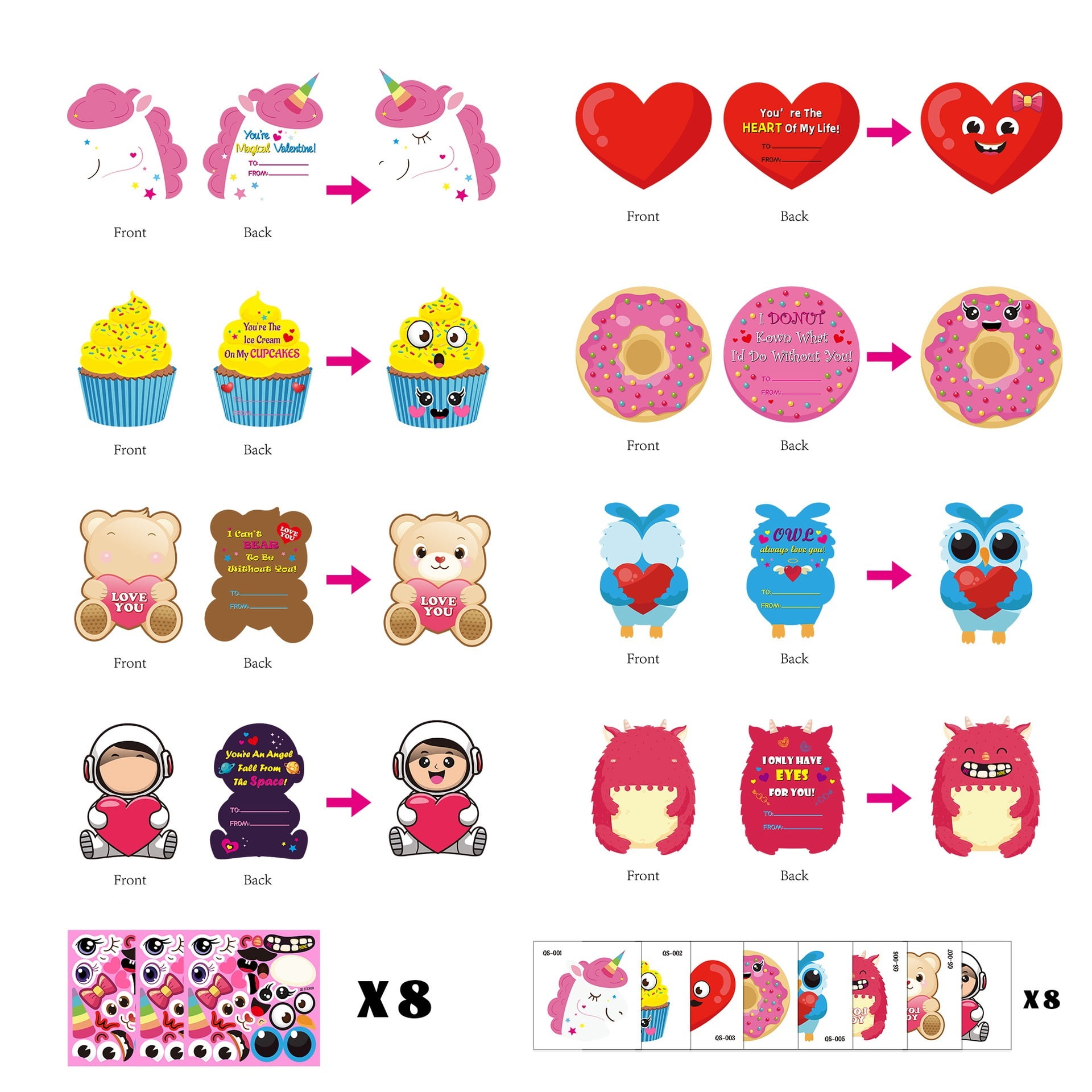 SEELOK 24 Pieces Children DIY Cartoon Sticker Set,Cute and Interesting ...