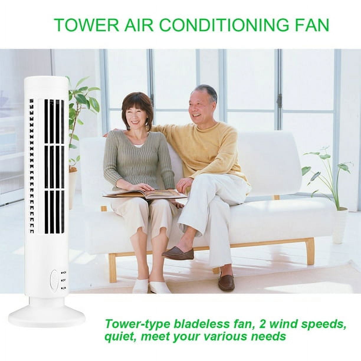 SEELOK Standing Oscillating Fan Tower Fan, Portable USB Bladeless Fan ...
