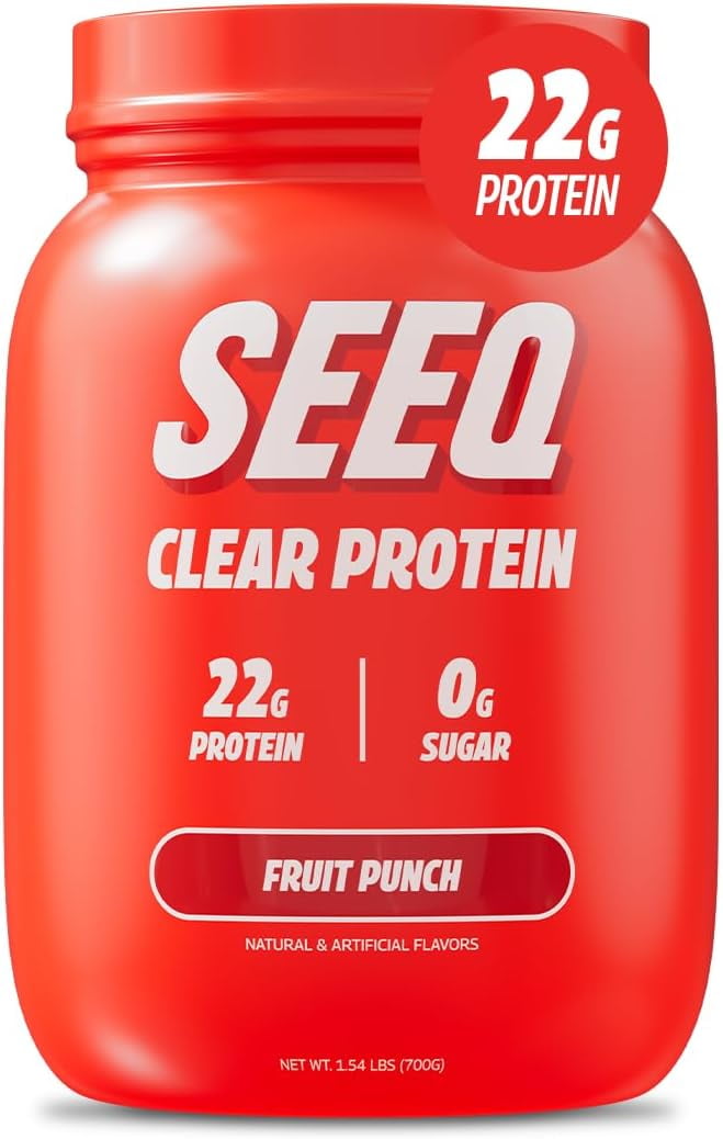 SEEQ Clear Whey Isolate Protein Powder, Fruit Punch - 25 Servings, 22g ...