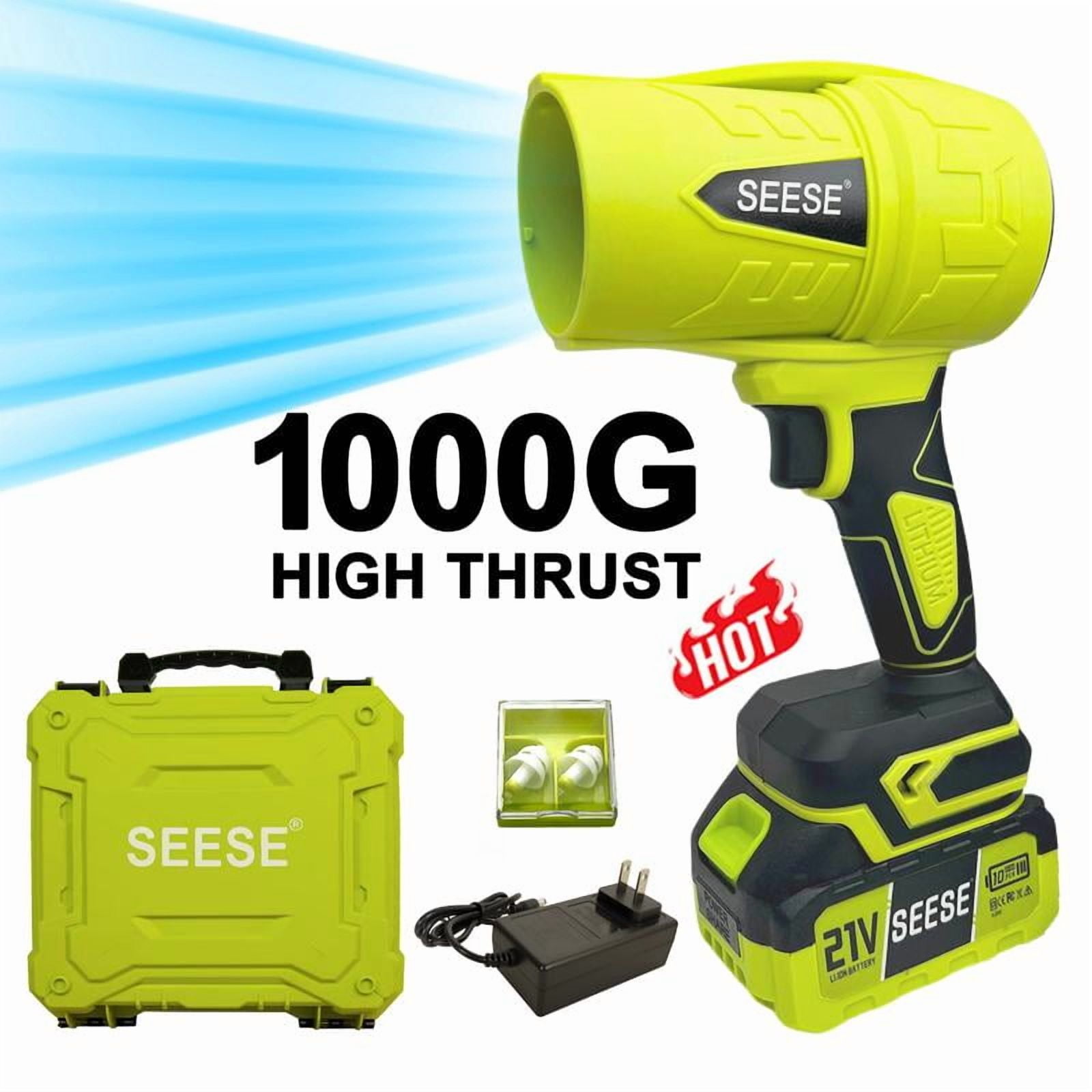 SEESE Cordless Leaf Blower Violent TurboFan,BrushlessPure Copper Motor ...