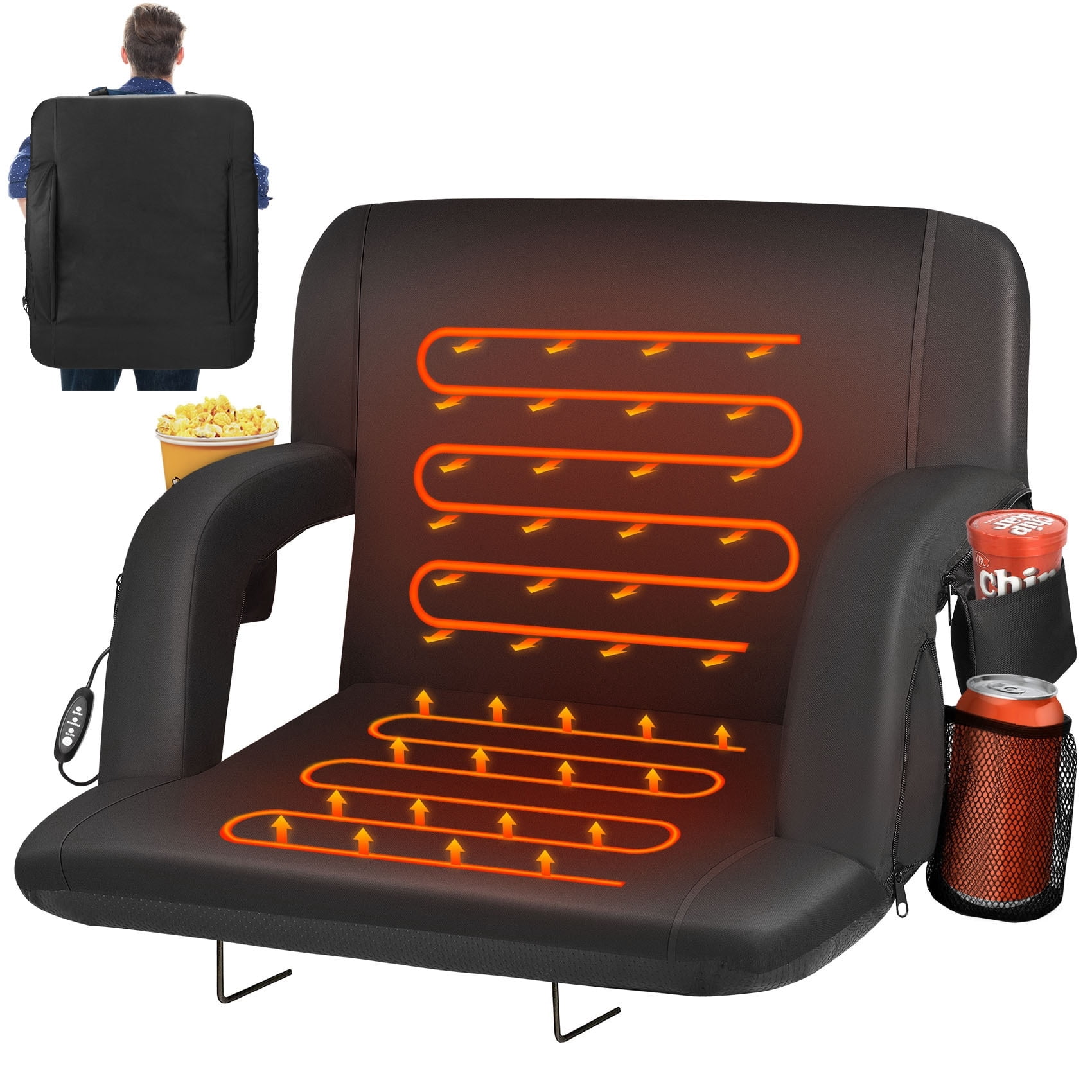 SEEUTEK 25 Inch Heated Stadium Seats for Bleachers Portable Bleacher ...